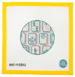 Mahjong Round Needlepoint Canvas | Summertide Stitchery