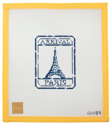 Paris Passport Stamp Needlepoint | Summertide Stitchery